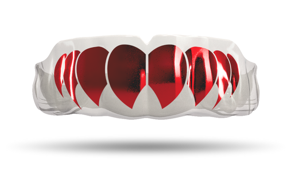 Chrome Red Fangs (Clear) - Impact Mouthguards
